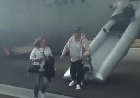 Evacuation video shows passengers prioritizing luggage during plane ...